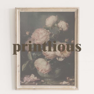 Moody Vintage Flower Print Moody Spring Wall Art Moody Spring Print ...