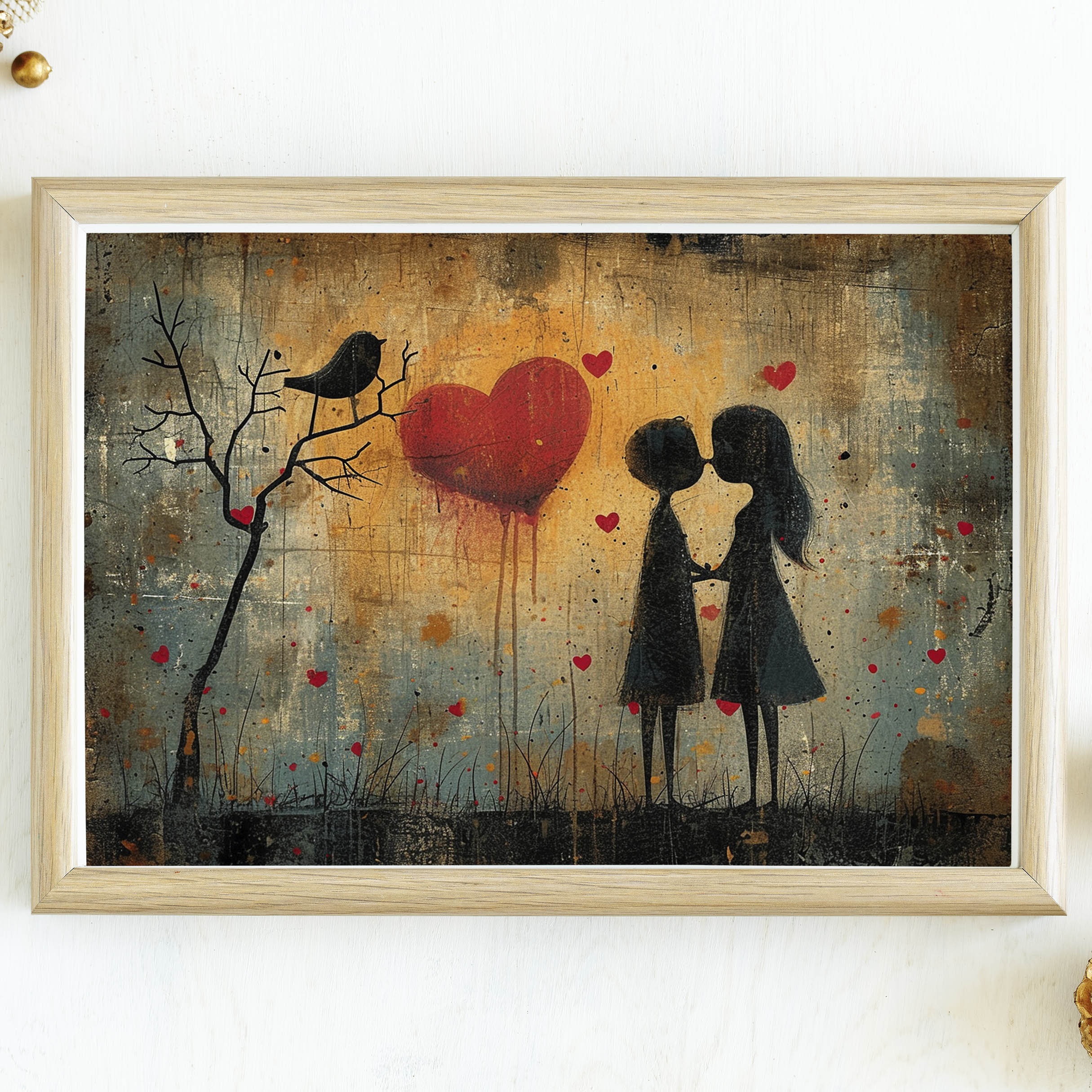 Romantic Couple Art Valentines Day Print Couple Art Valentines Day ...