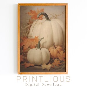 Pumpkin Fall Wall Decor Printable , Pumpkin Watercolour Painting ...