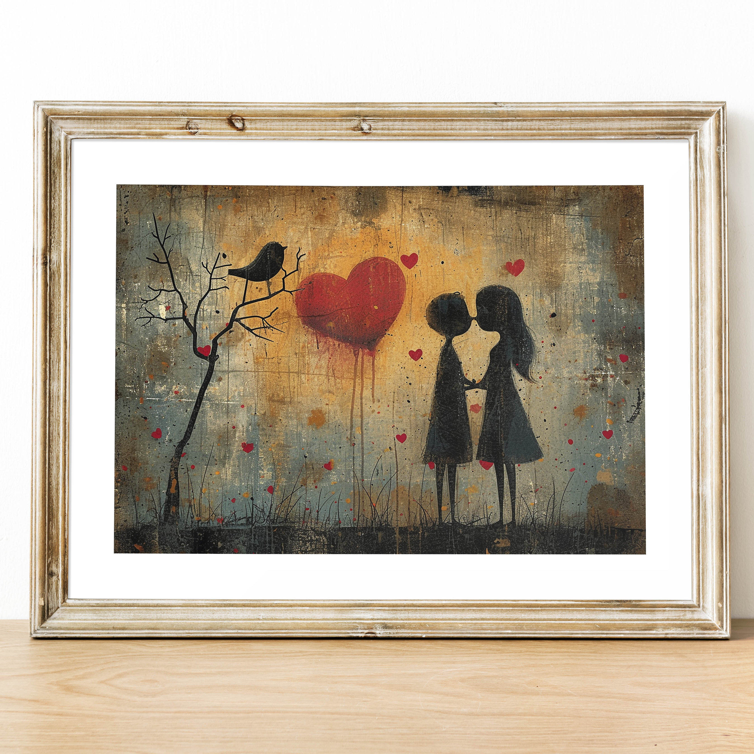 Romantic Couple Art Valentines Day Print Couple Art Valentines Day ...