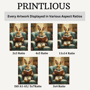 Cute Easter Bunny Reading Book Art Easter Printable Wall Art Easter ...