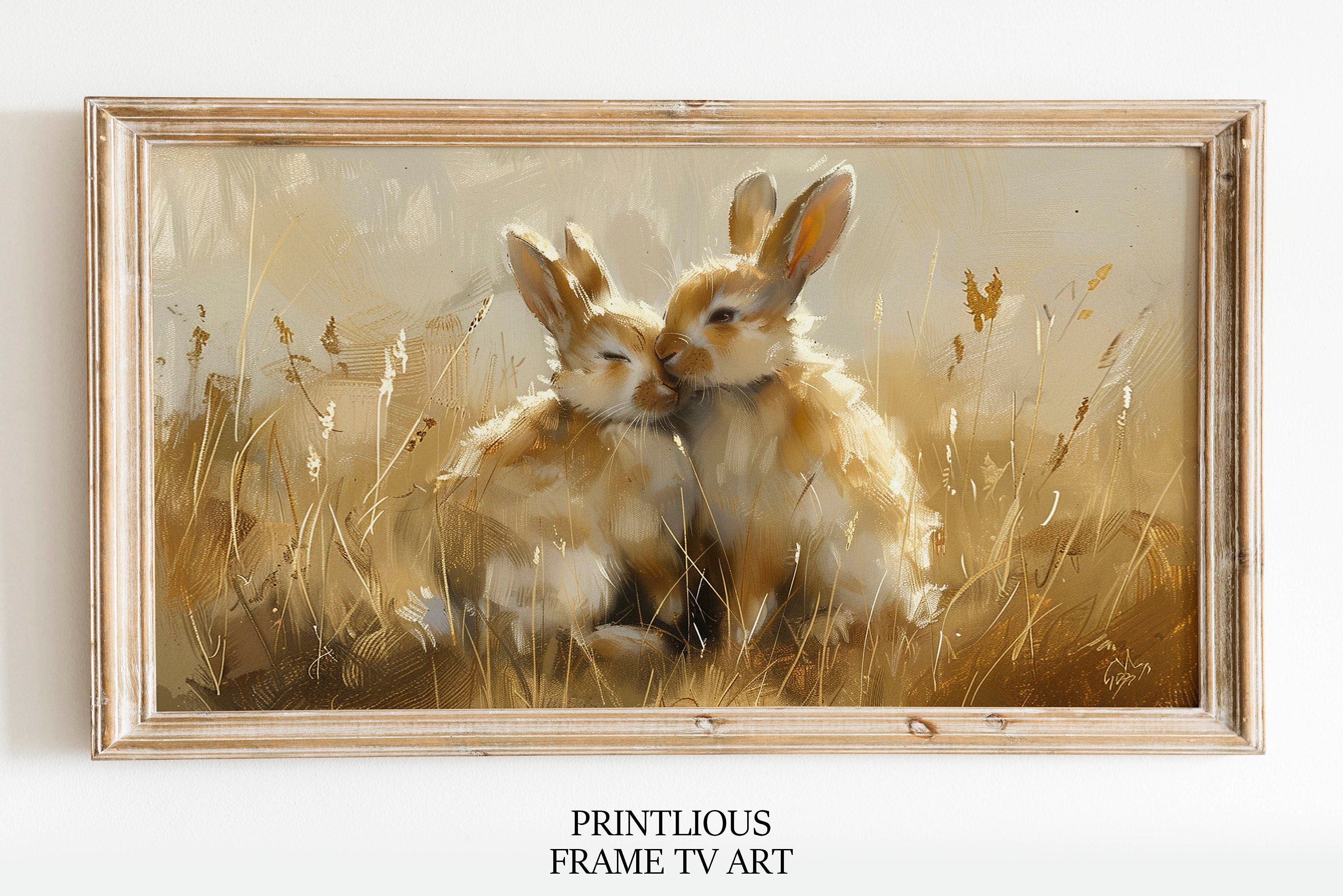 Bunnies in a Field Frame Tv Art Spring Bunny Rabbits Frame Tv Art ...