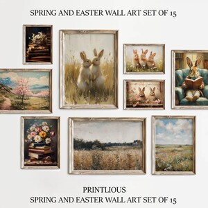 Vintage Spring and Easter Wall Art Set of 15 Prints Easter Printable ...