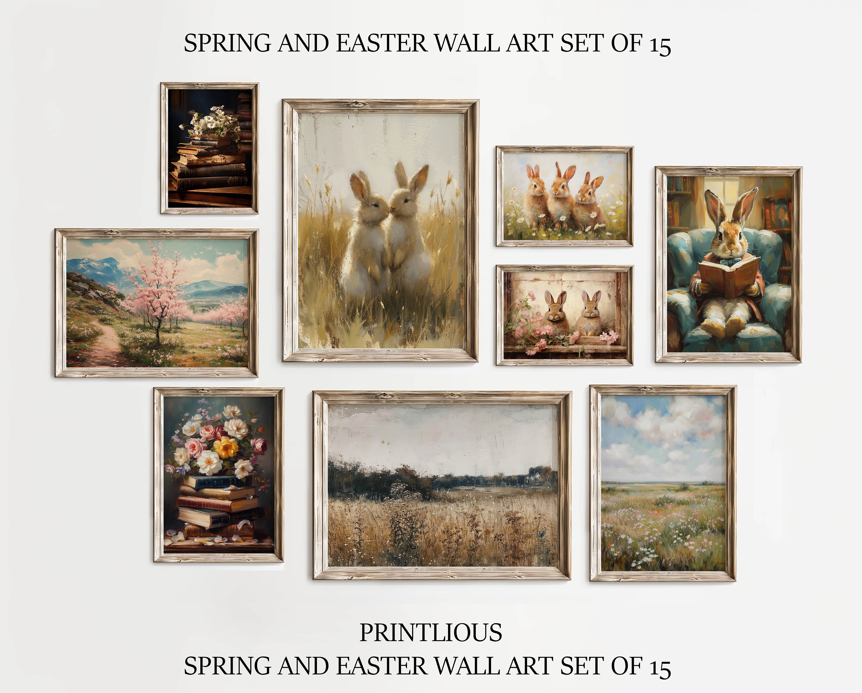 Vintage Spring and Easter Wall Art Set of 15 Prints Easter Printable ...