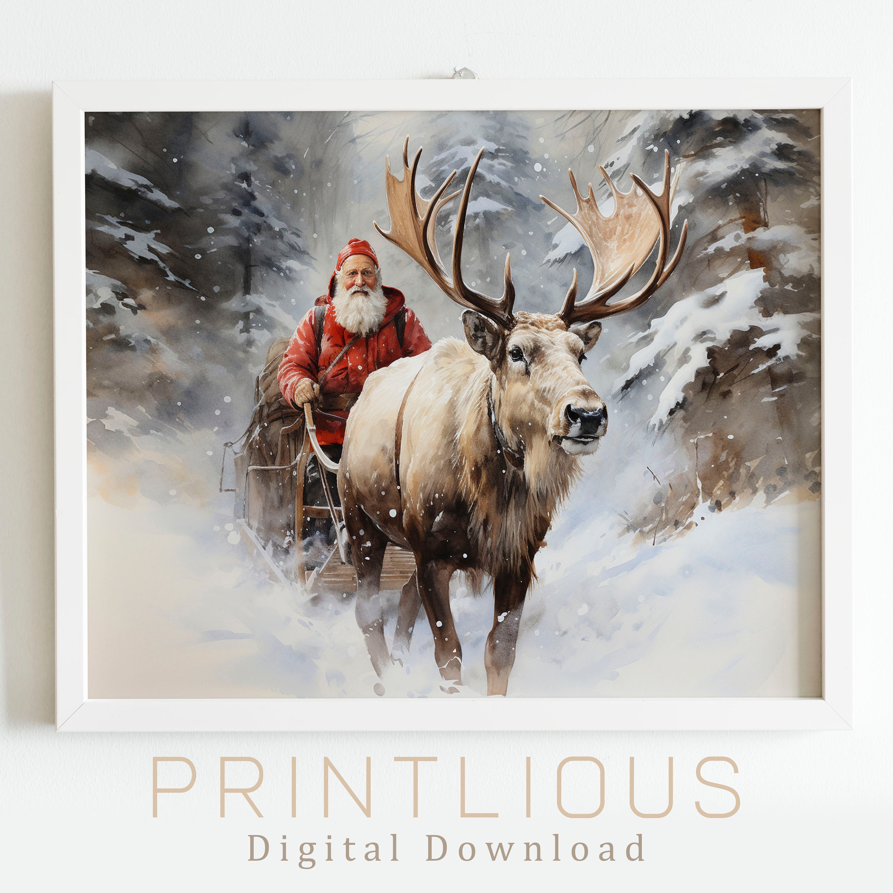 Vintage Christmas Santa Print Christmas Santa Claus With a - Etsy