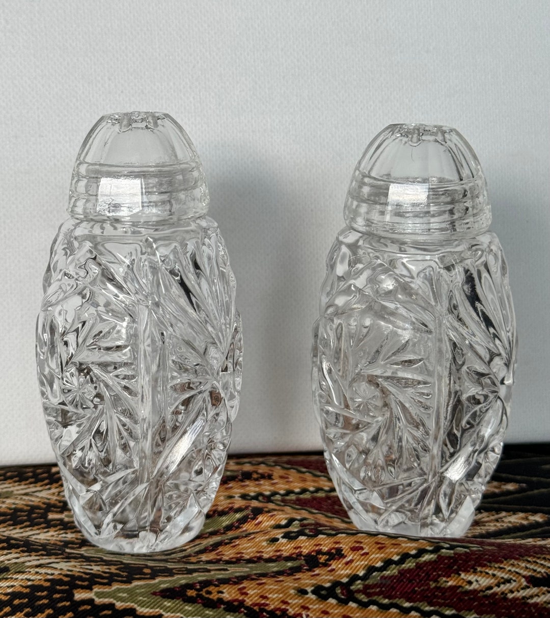 Vintage Glass Table Salt and Pepper Shaker Dining Set - Etsy