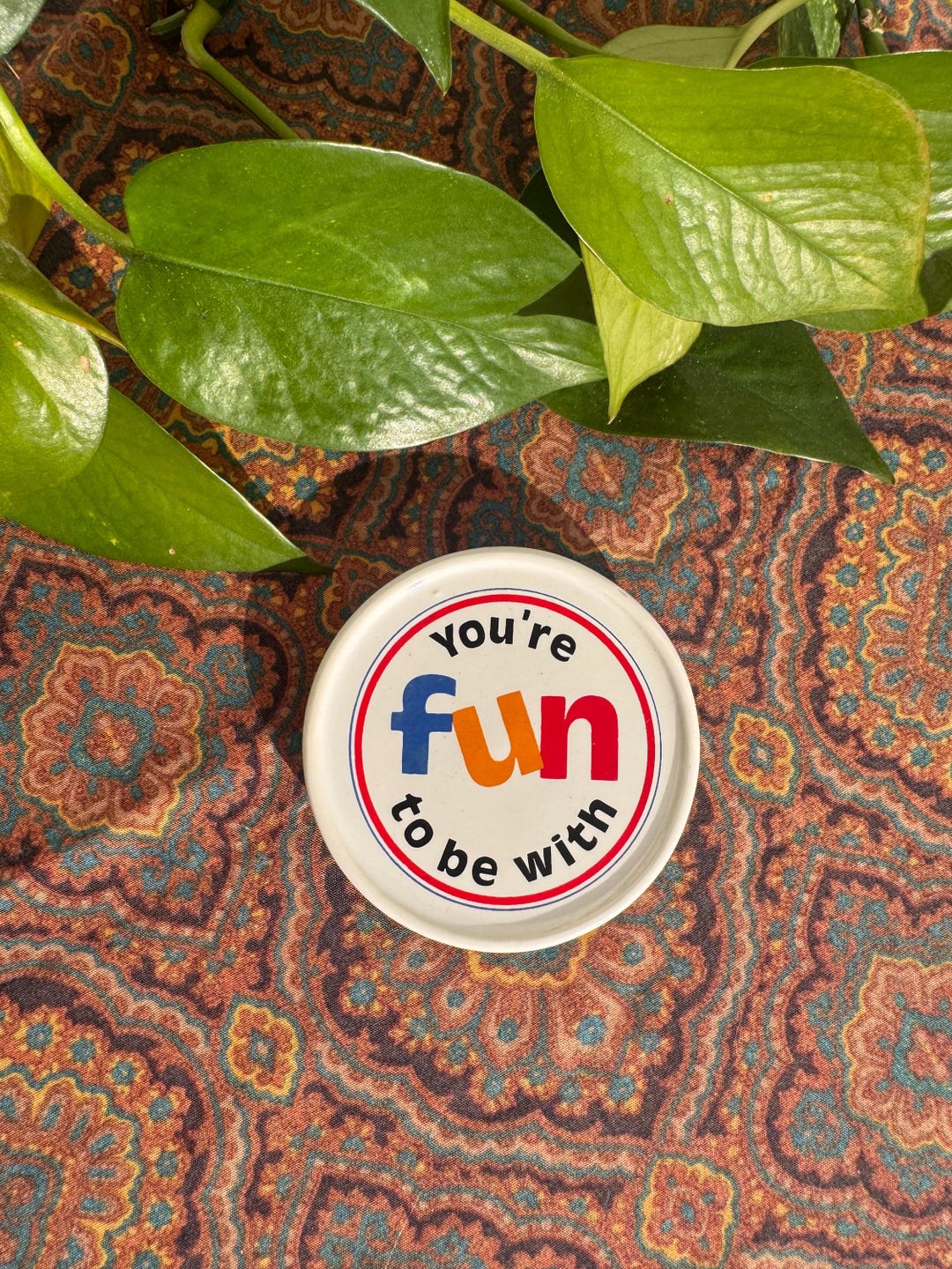 Vintage 'you're Fun to Be With' Coaster: Colorful Retro Ashtray - Etsy