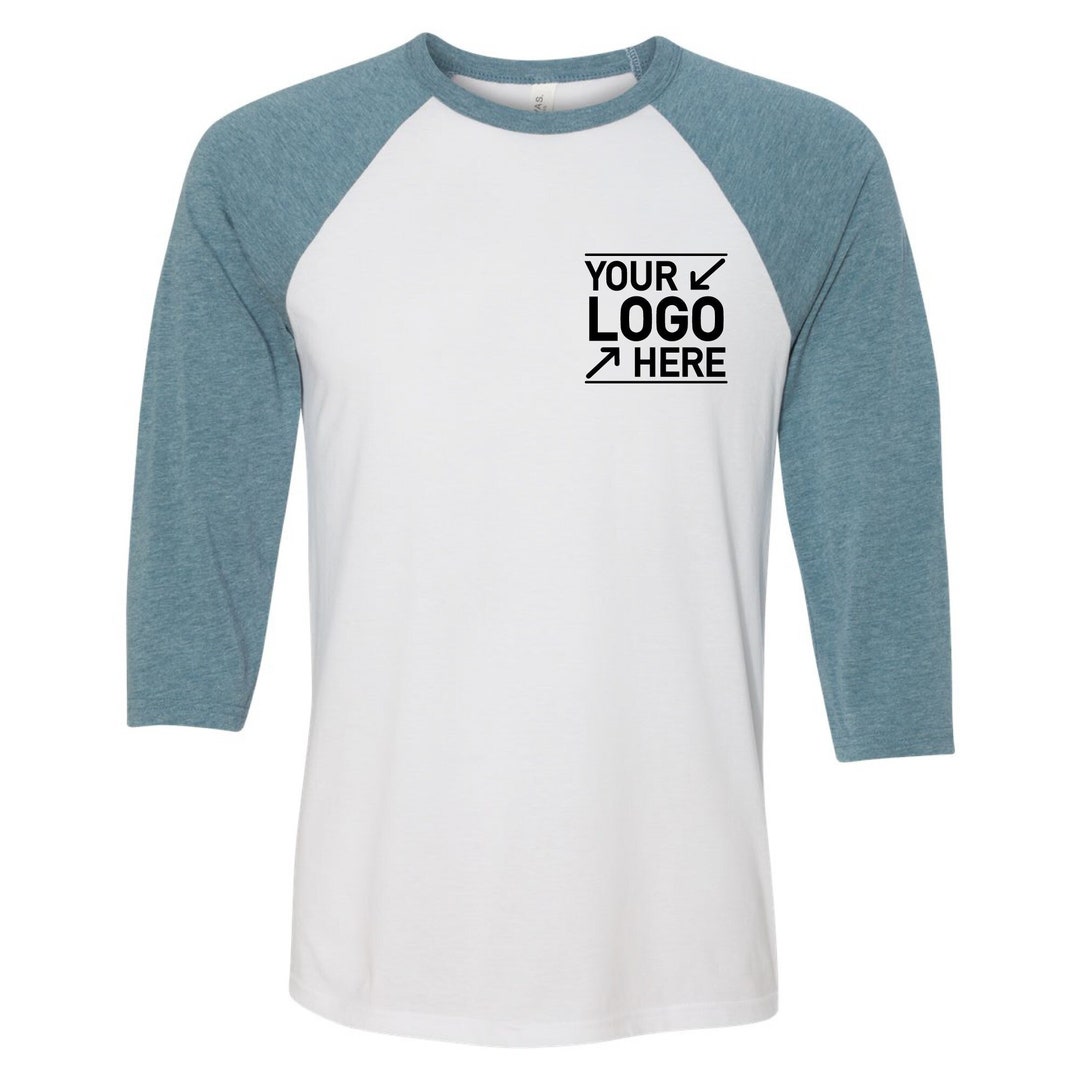 Custom Logo Raglan 3/4 Sleeve Shirt, Personalized Raglan Shirt, Custom ...