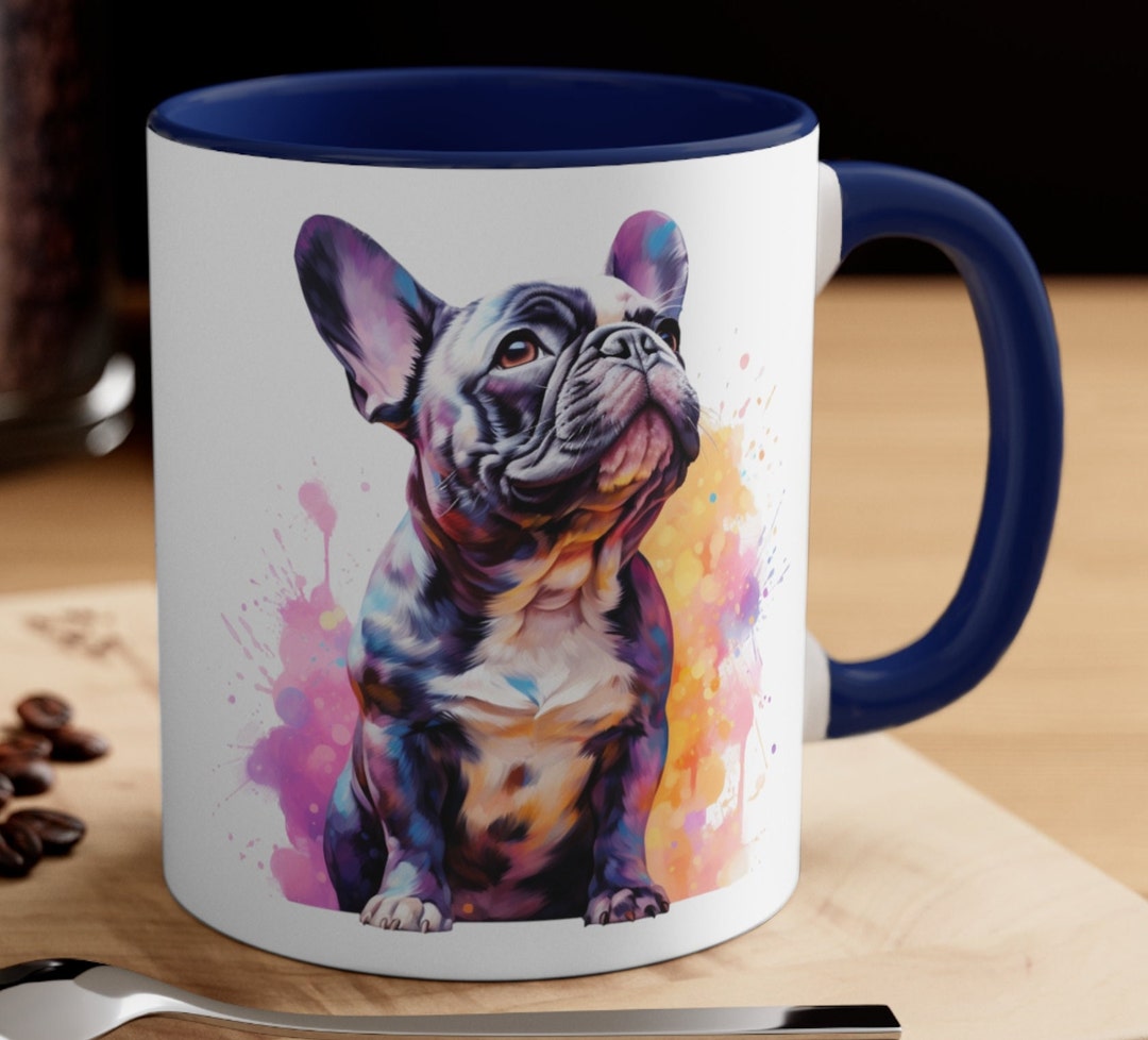 Cute Frenchie Watercolor Mug, Frenchy Dog, French Bull Dog Gifts ...