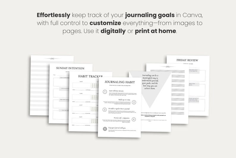Guided Journal Canva Template | Self Reflection | Wellness | Gratitude ...
