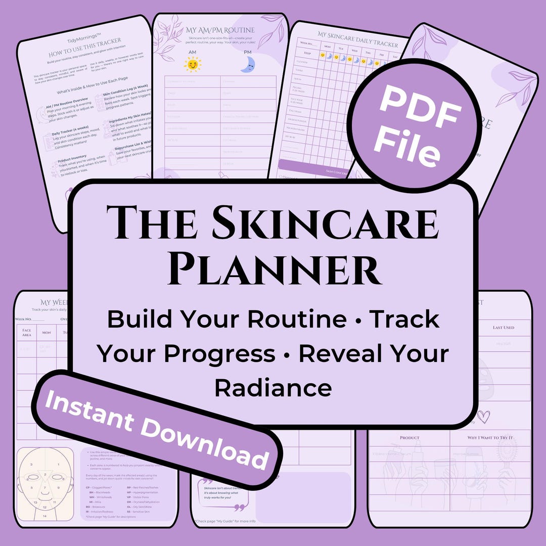 Printable Skincare Routine Tracker | Daily Glow-up Self-care Journal ...