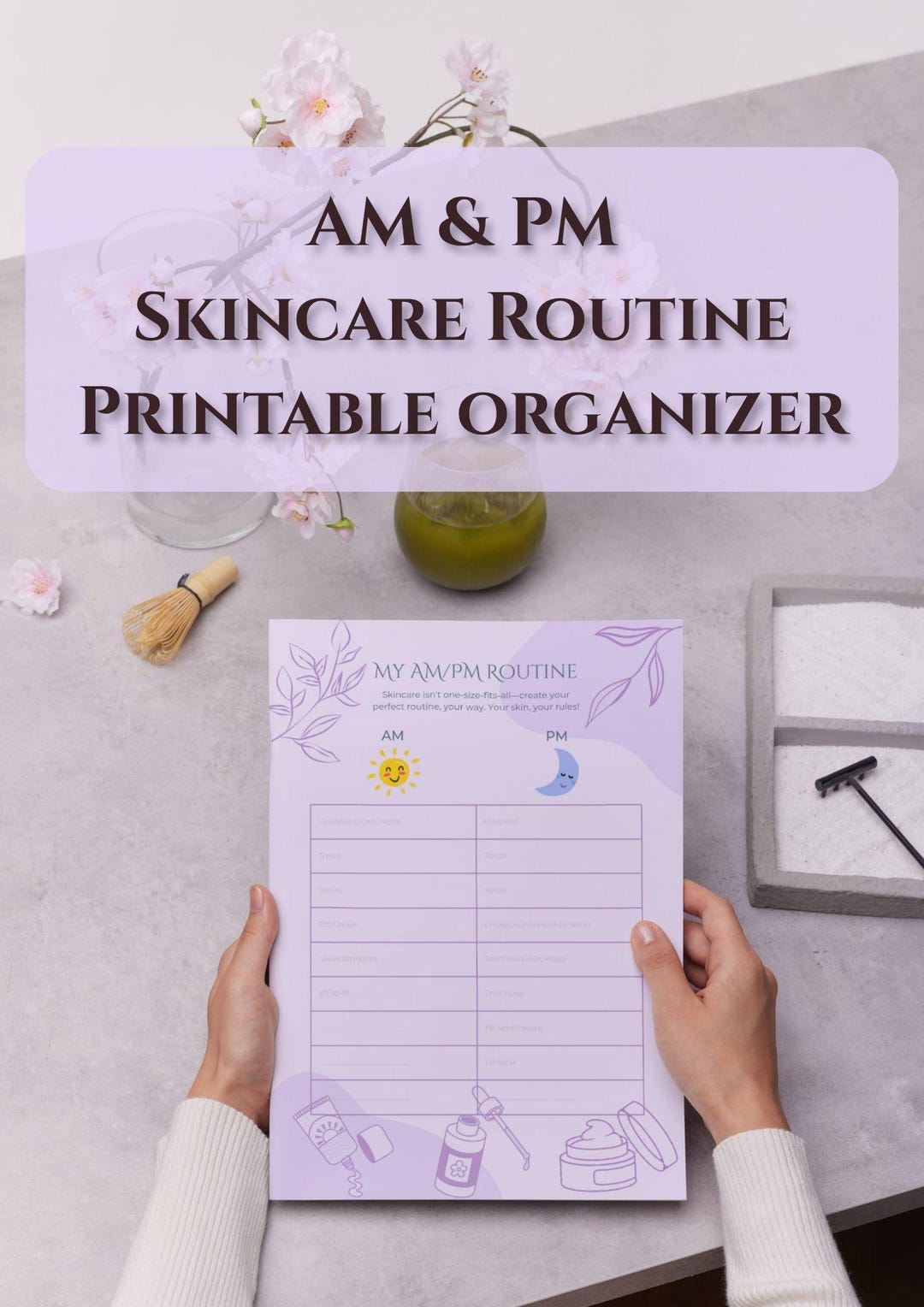 AM PM Skincare Planner | Printable Skincare Routine Tracker | Beauty ...