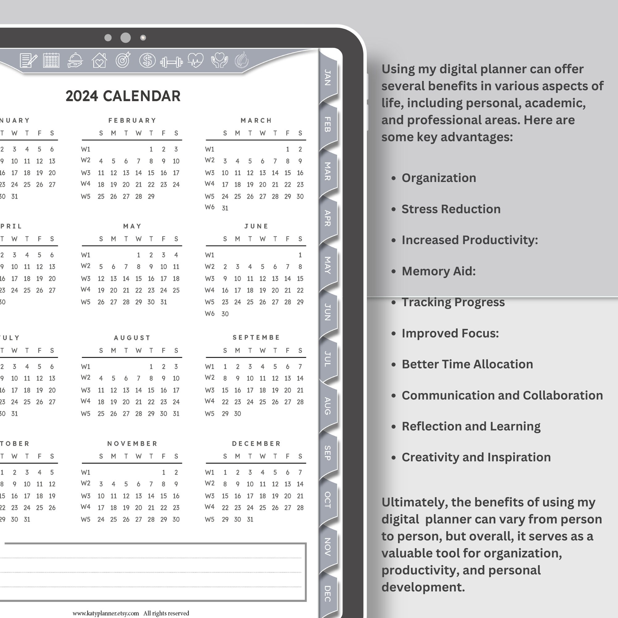 PASTEL Premium Digital Planner 2024 Undated iPad Goodnotes Notability ...