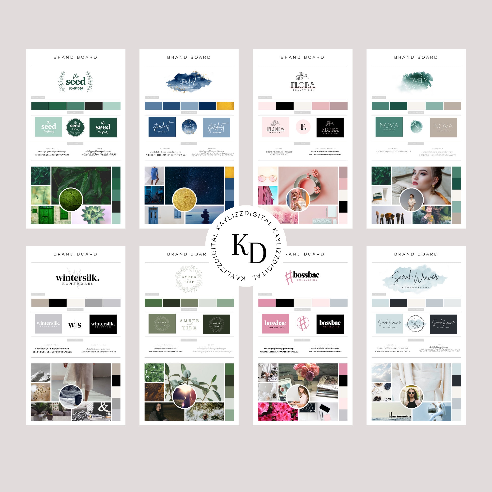 Brand Board Template, Logo Kit, Business Branding Template, Editable ...