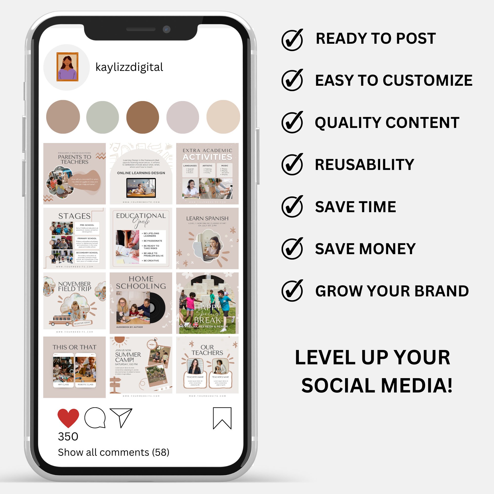 Education Instagram Posts, Canva Template, Early Childhood Education ...