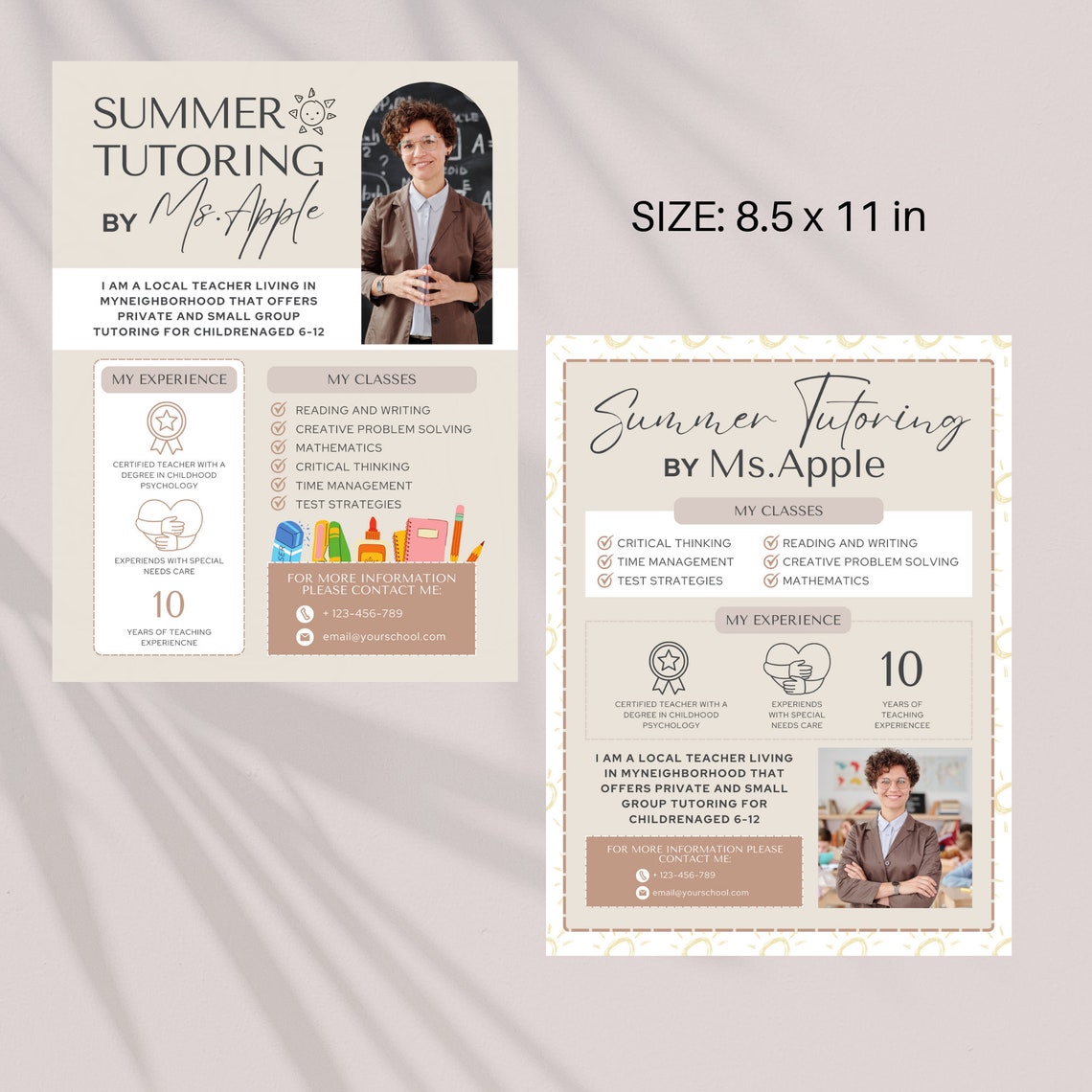 Tutoring Flyer, Editable Canva Template, Tutoring Services Template ...