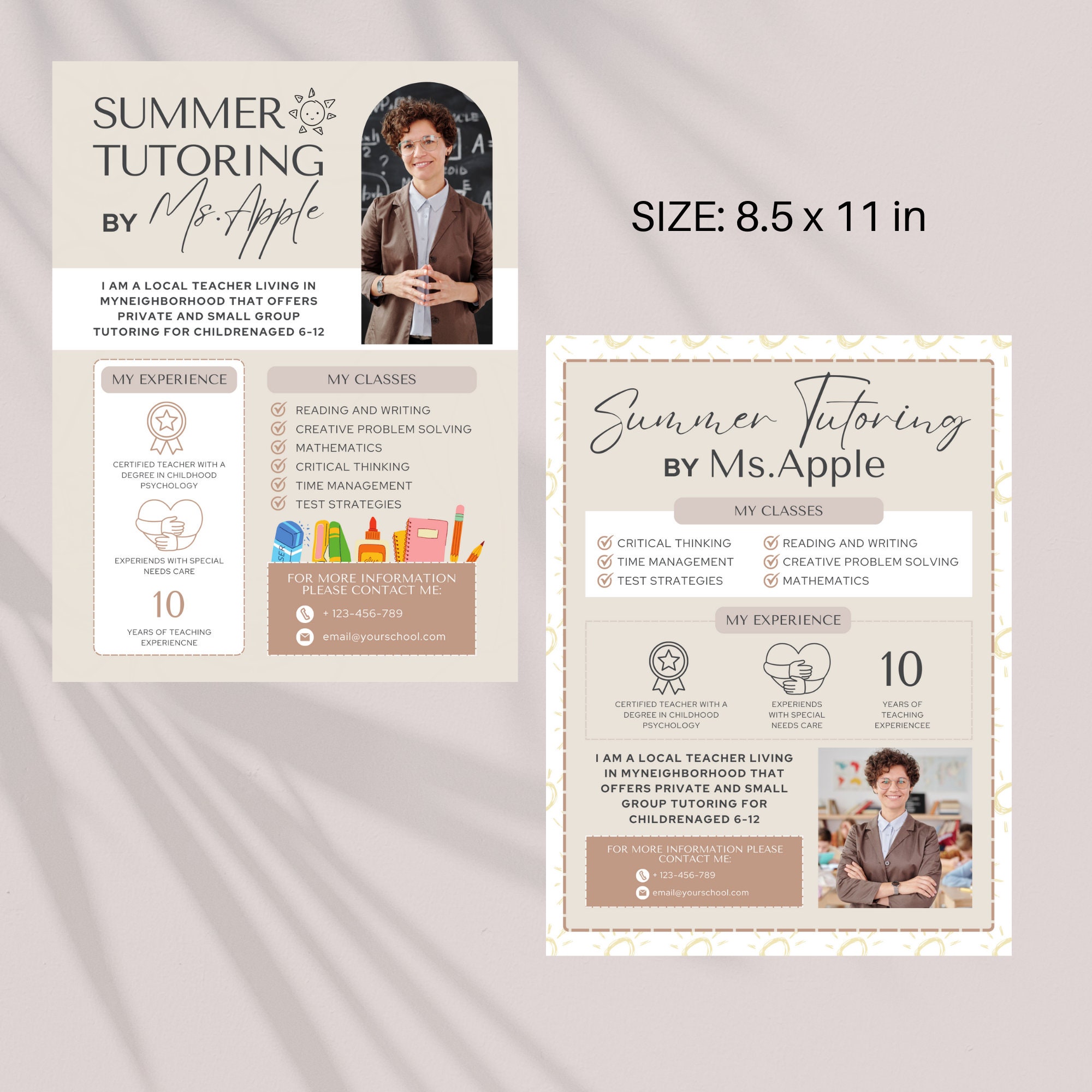 Tutoring Flyer, Editable Canva Template, Tutoring Services Template ...