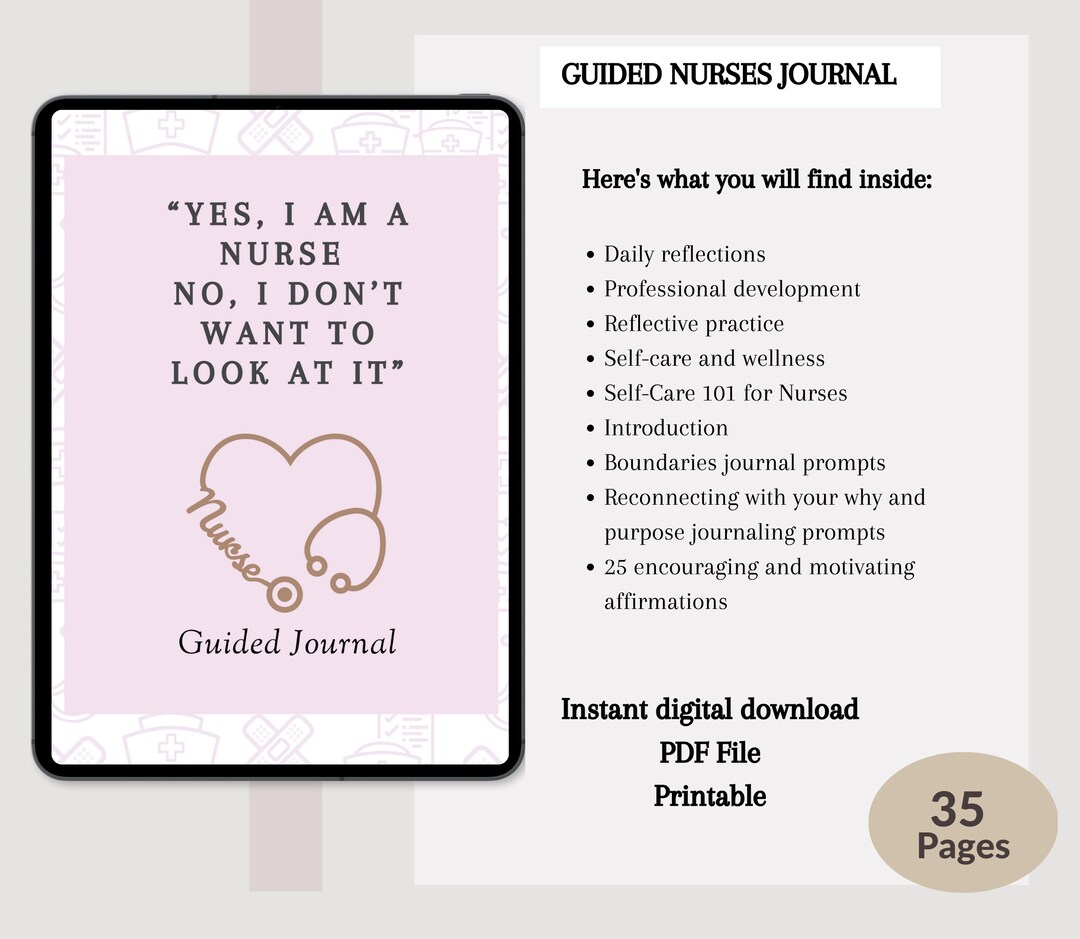 Nurses Journal, Guided Nurse Journal, Nurse Notebook, Student Nurse ...