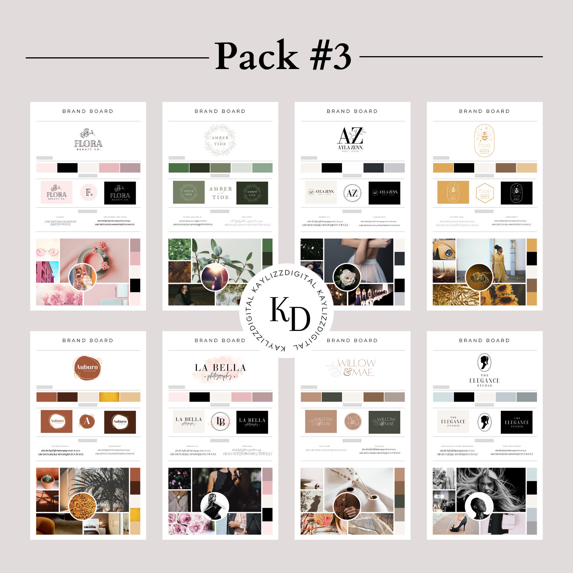 Brand Board Template, Logo Kit, Business Branding Template, Editable ...