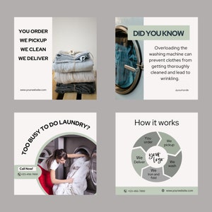 Laundry Service Instagram Post Template, Dry Cleaning Social Media ...