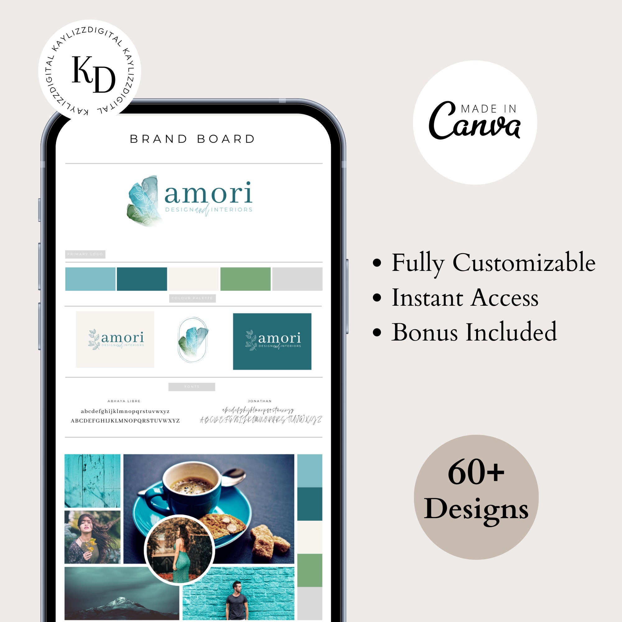 Brand Board Template, Logo Kit, Business Branding Template, Editable ...