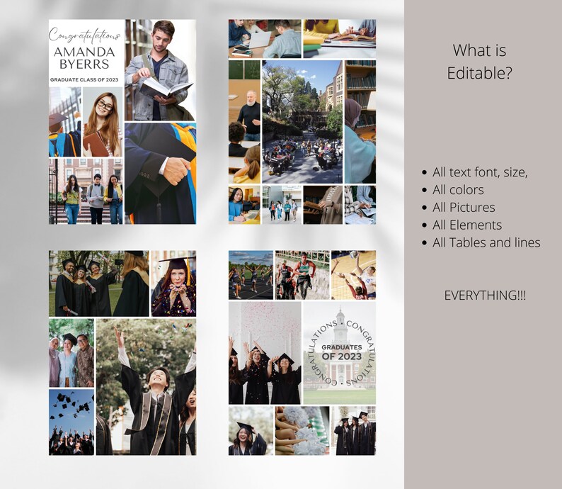 YEARBOOK AD Template, Canva Template, 12 Full Pages, Editable Layout ...