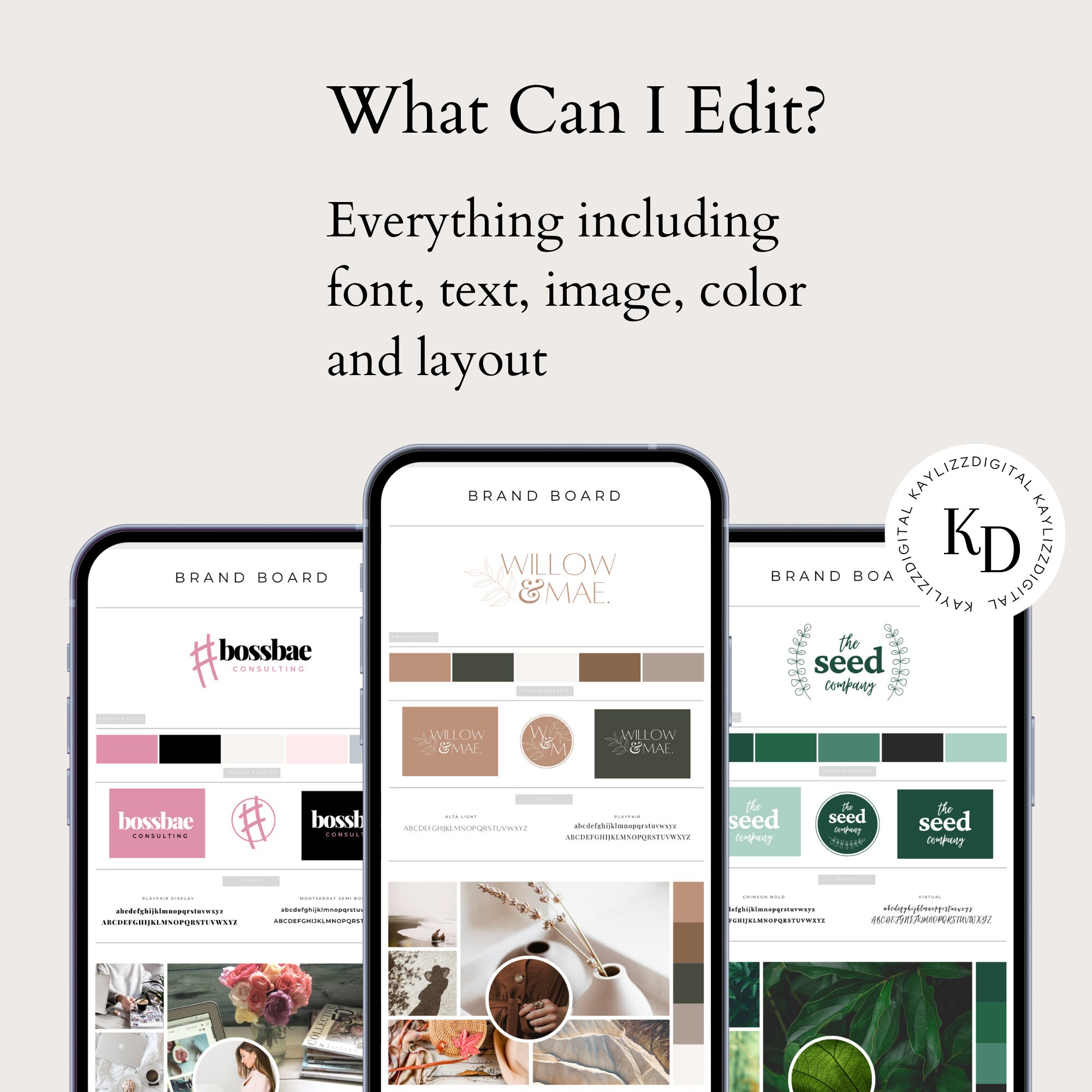 Brand Board Template, Logo Kit, Business Branding Template, Editable ...