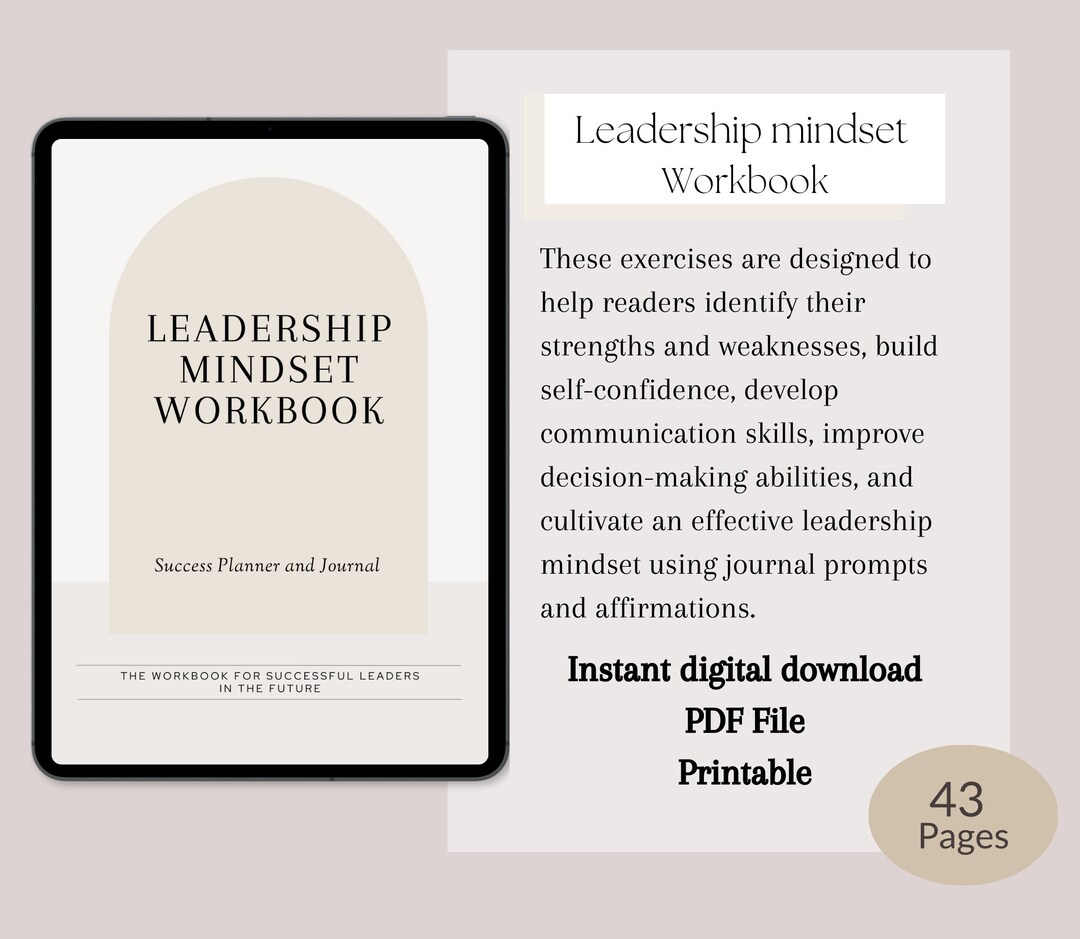 Leadership Mindset Workbook, Successful Leadership Journal, Leadership ...