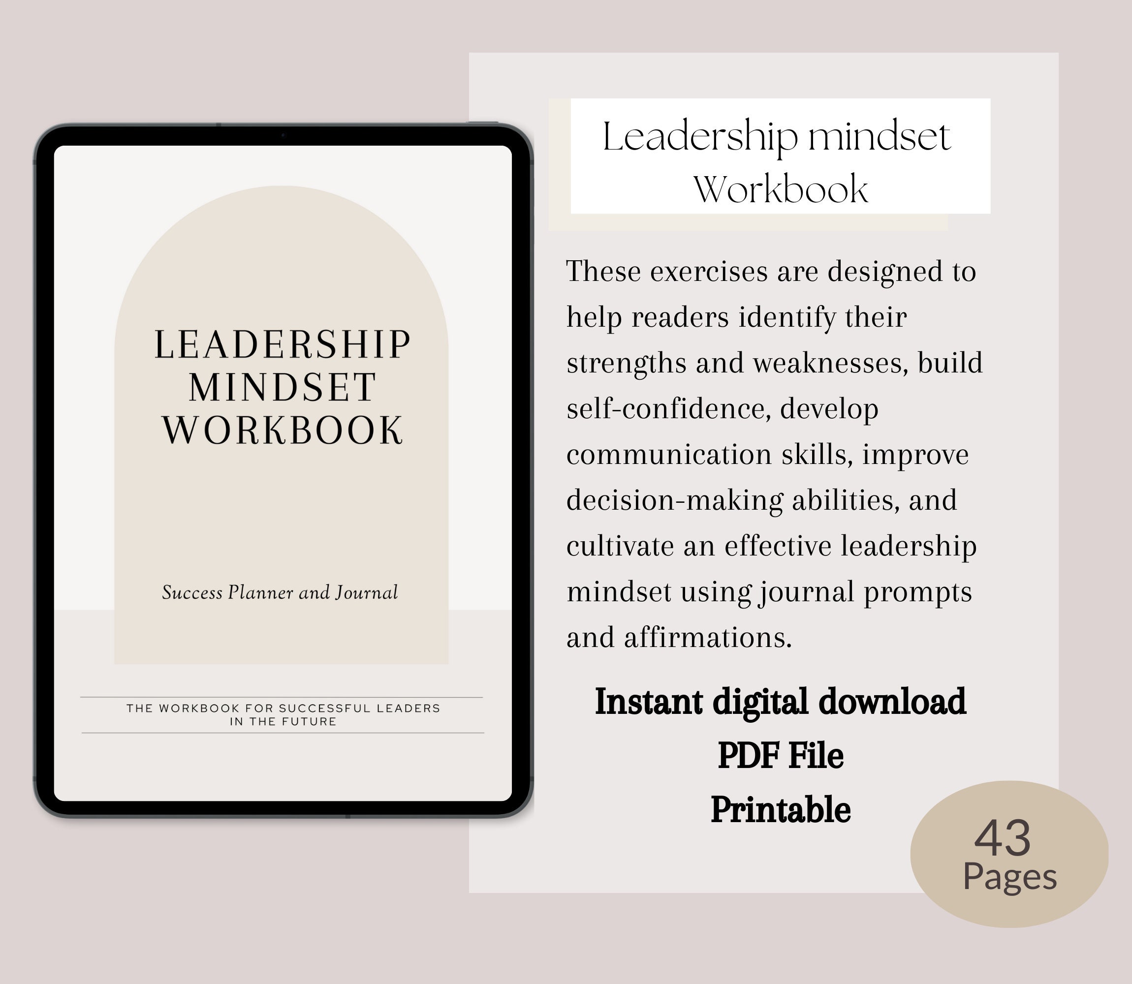 Leadership Mindset Workbook, Successful Leadership Journal, Leadership ...
