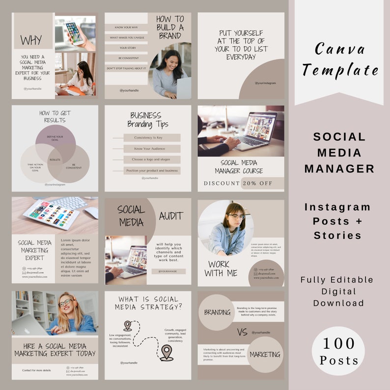 Social Media Manager Posts, Instagram Story, Social Media Marketing ...