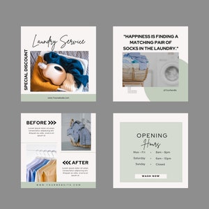 Laundry Service Instagram Post Template, Dry Cleaning Social Media ...