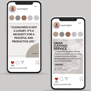 Cleaning Business Instagram Post Template, Editable Social Media Posts ...