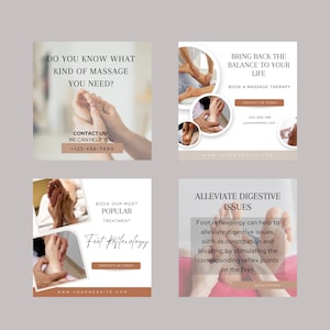 Reflexology Instagram Template, Foot Reflexology, Reflexologist Instagram, Holistic Template ...
