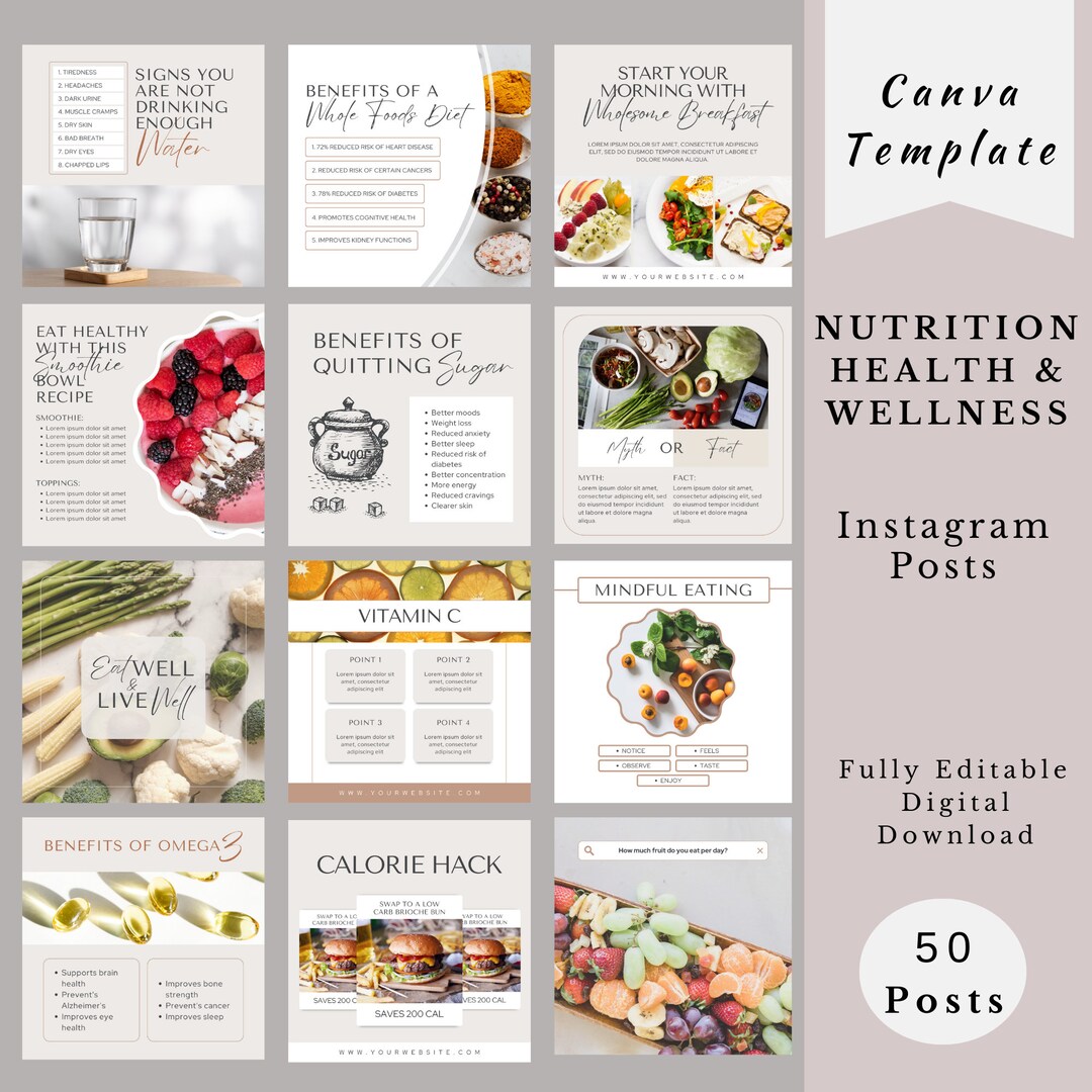 Nutritionist Social Media Posts, Health and Wellness Coach Instagram ...