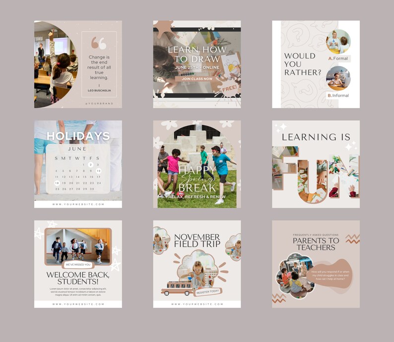 Education Instagram Posts, Canva Template, Early Childhood Education ...