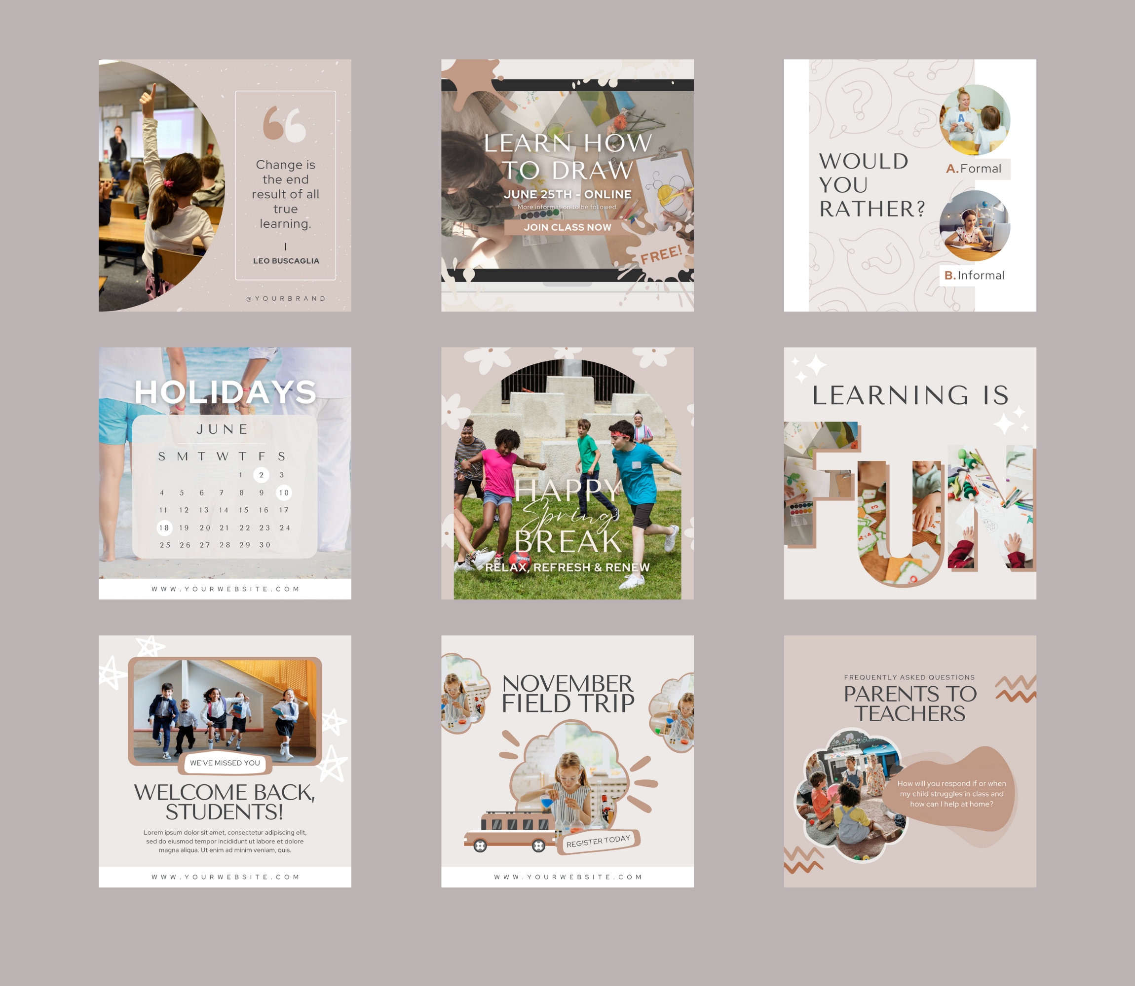 Education Instagram Posts, Canva Template, Early Childhood Education ...