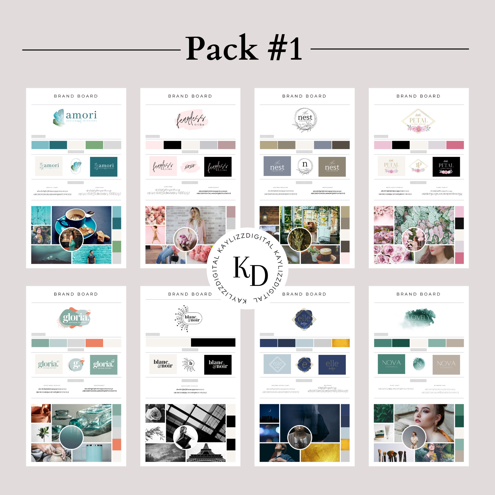 Brand Board Template, Logo Kit, Business Branding Template, Editable ...