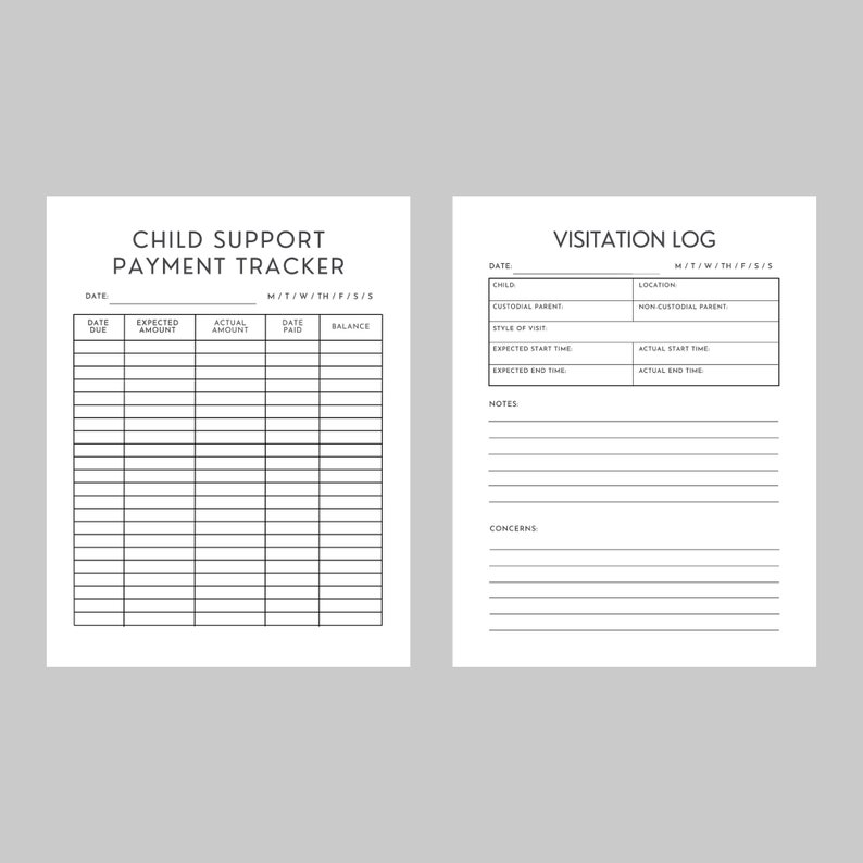 Child Custody Binder, Coparenting Child Custody Planner Printable ...