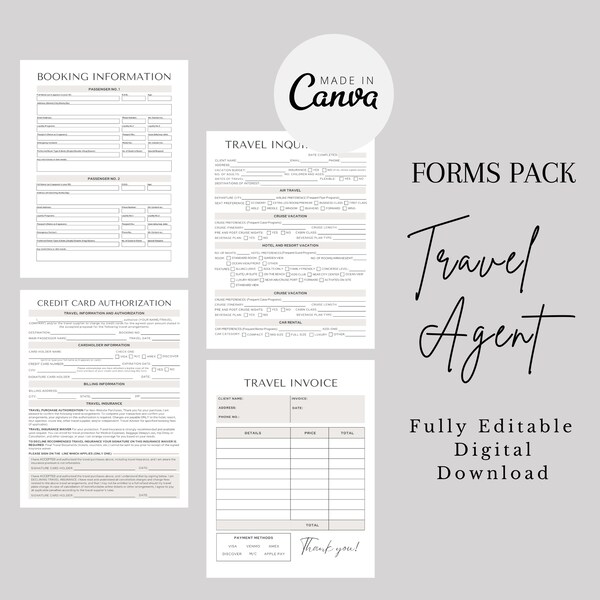 Travel Inquiry Form Templates - Etsy