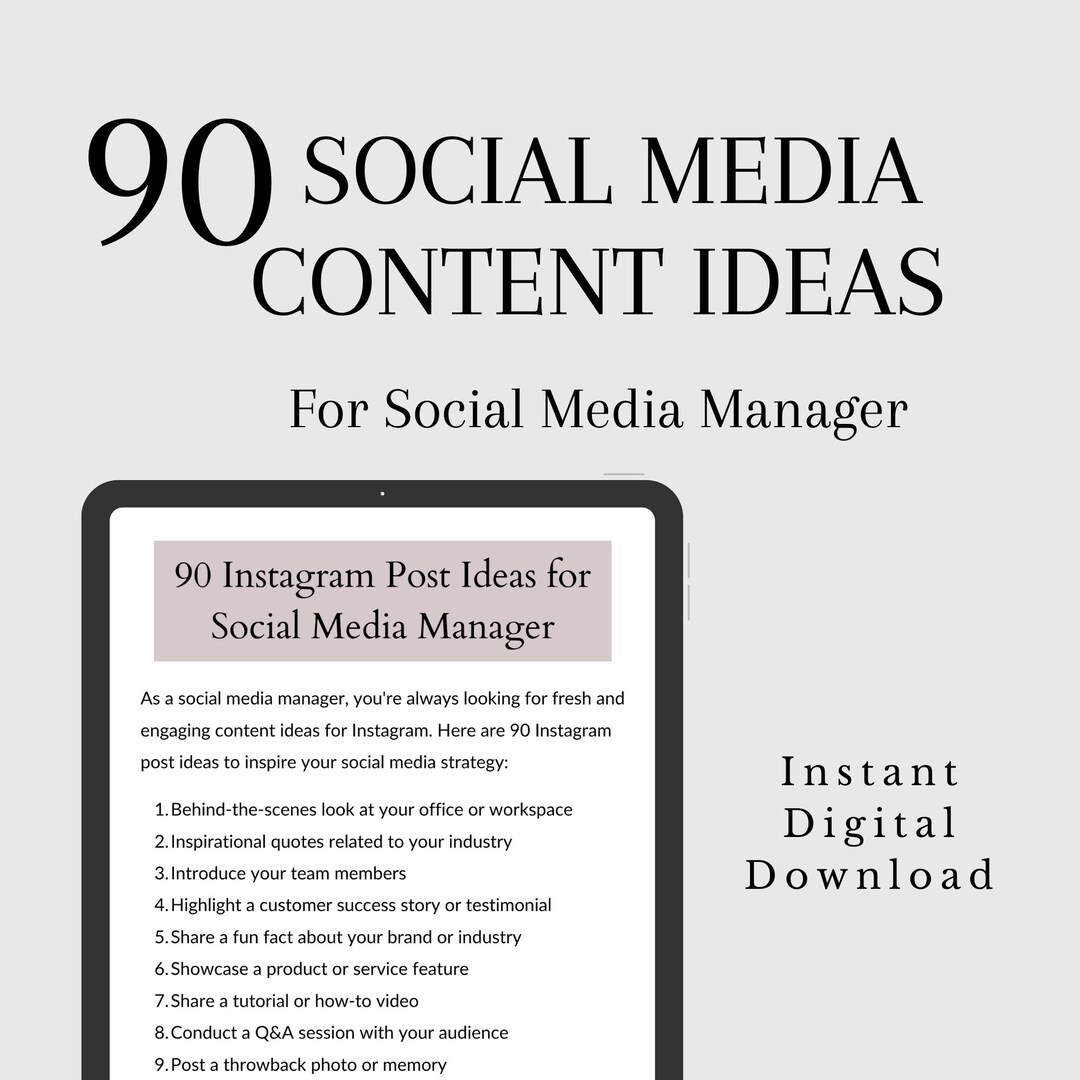 90 Social Media Post Ideas, Social Media Manager Instagram Post Ideas ...