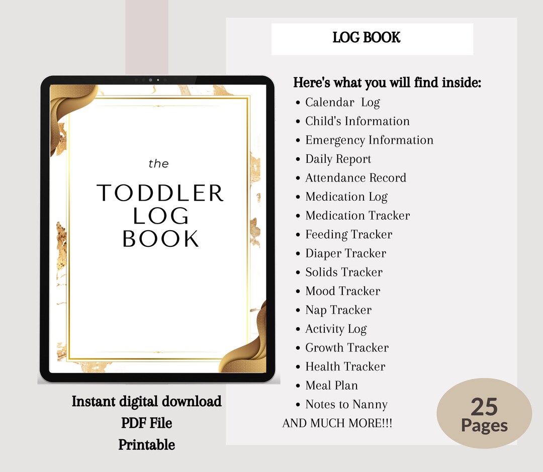 Baby & Toddler Daily Log Toddler Log Book Teacher Log Book - Etsy