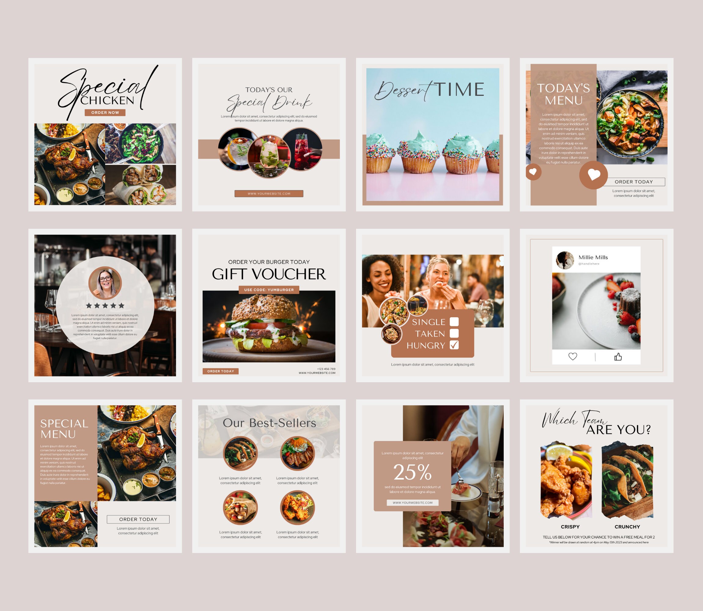 Restaurant Social Media Posts, Restaurant Instagram Stories, Canva ...
