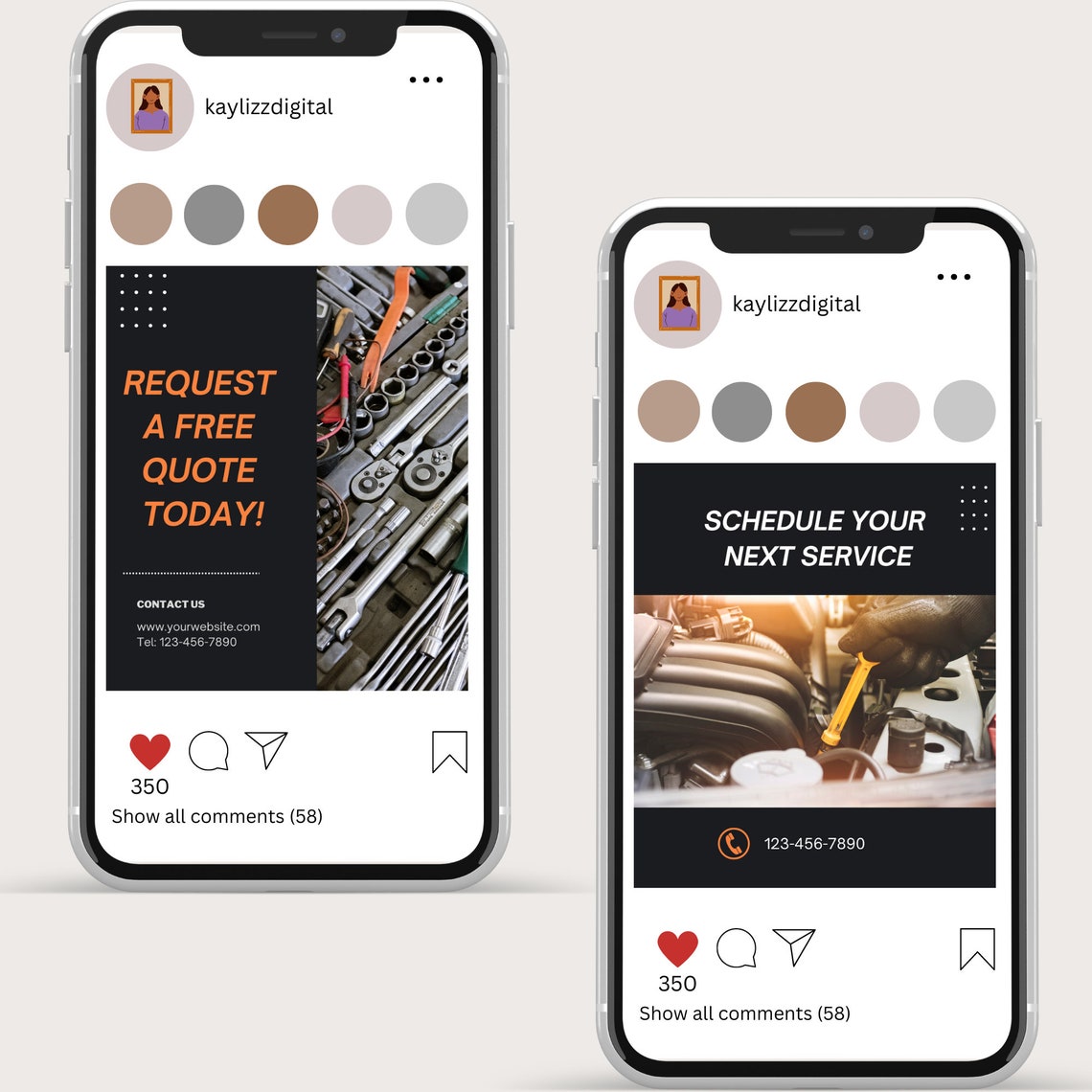 Mechanic Instagram Post Templates, Auto Repair Shop Instagram, Car Wash ...