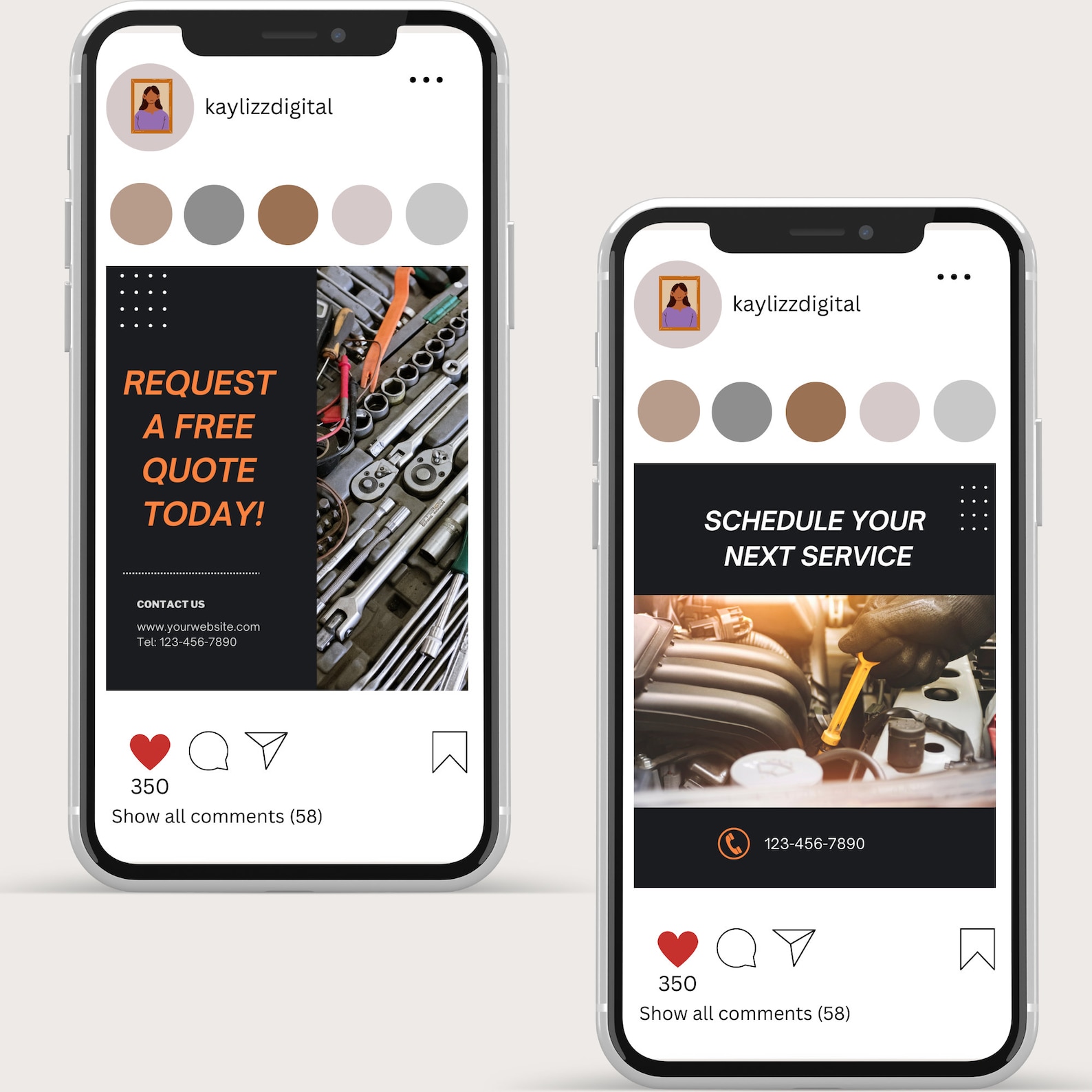 Mechanic Instagram Post Templates, Auto Repair Shop Instagram, Car Wash ...