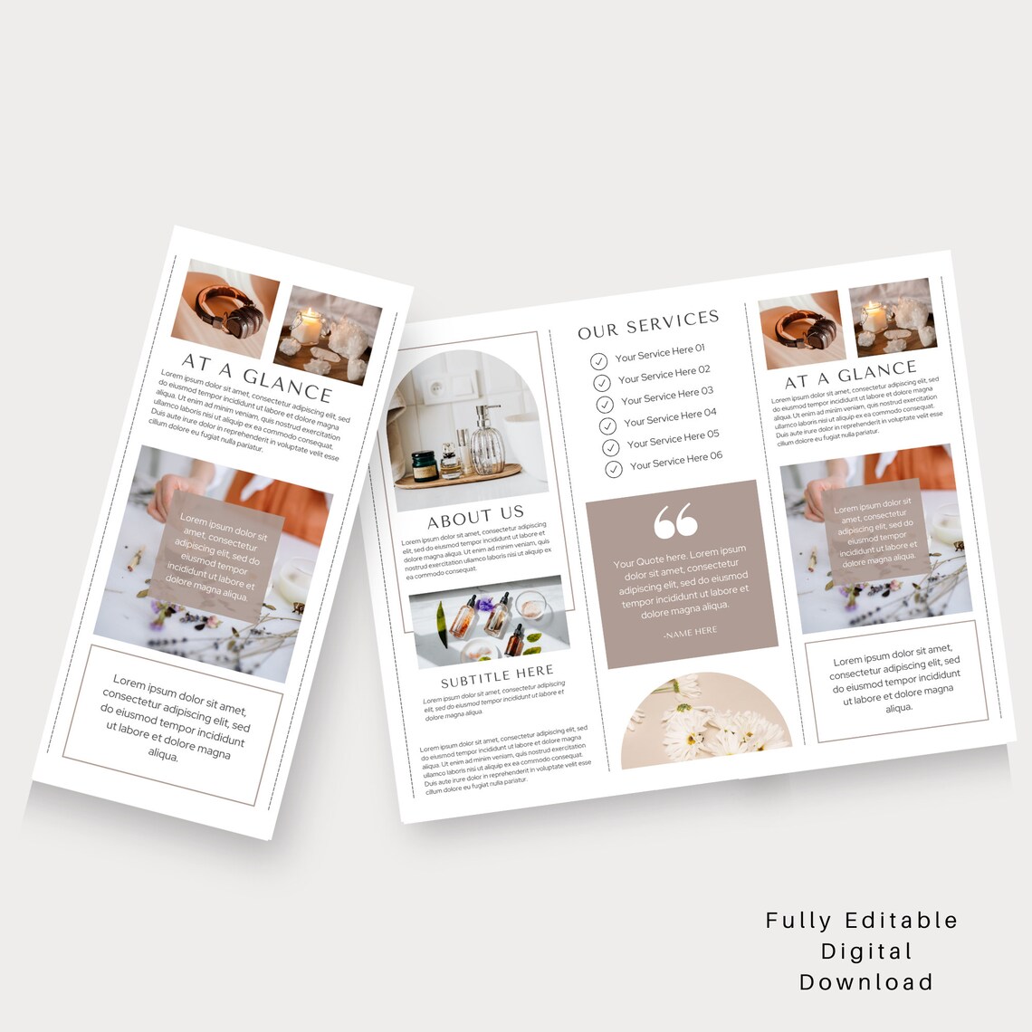 Editable Brochure Template, Trifold Template, Two Sided Trifold ...