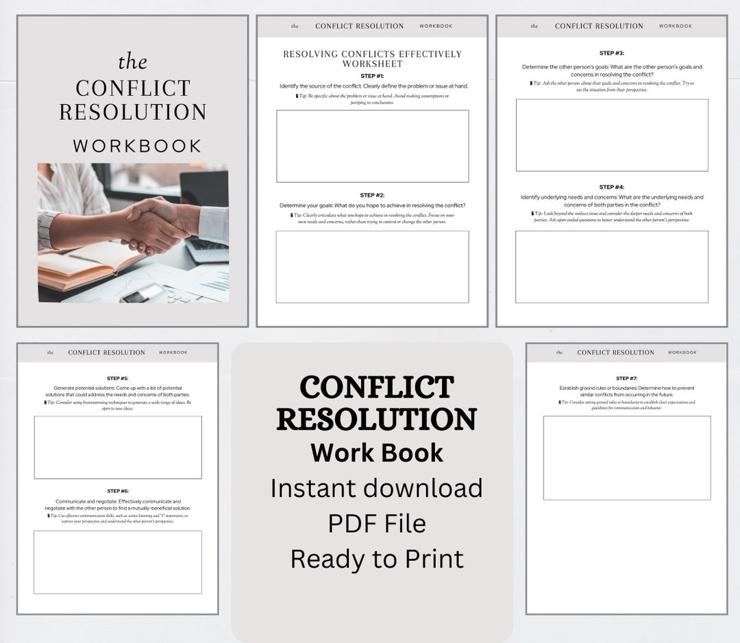 Conflict Resolution Workbook Workplace Conflict Resolution - Etsy