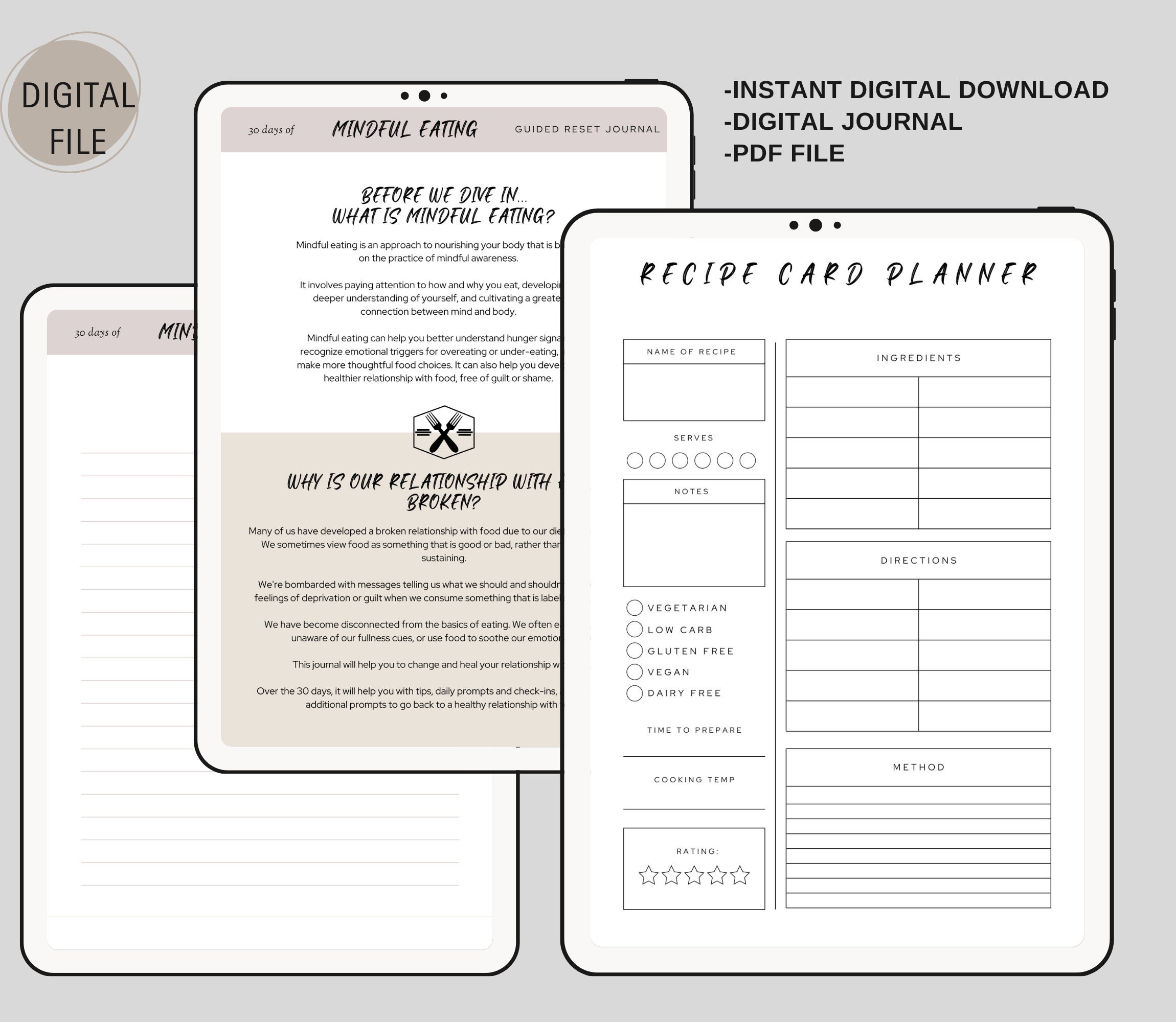 Mindful Eating Journal Stop Emotional Eating Binge Eating - Etsy