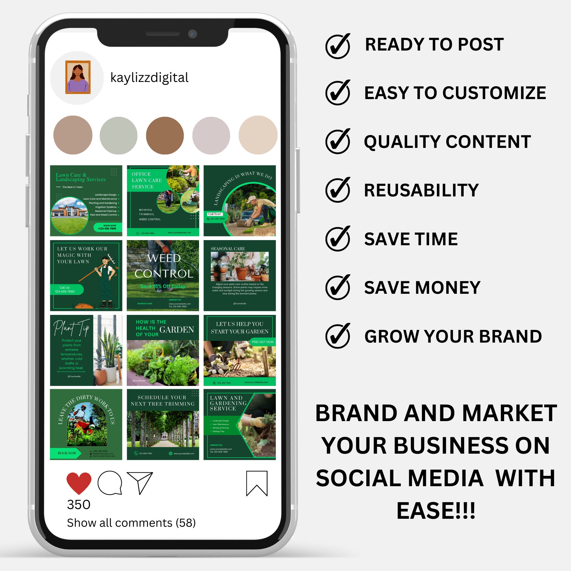 Lawn Care Instagram Posts, Landscaper Social Media Posts, Instagram ...
