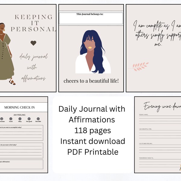 Black Girl Journal Printable - Etsy