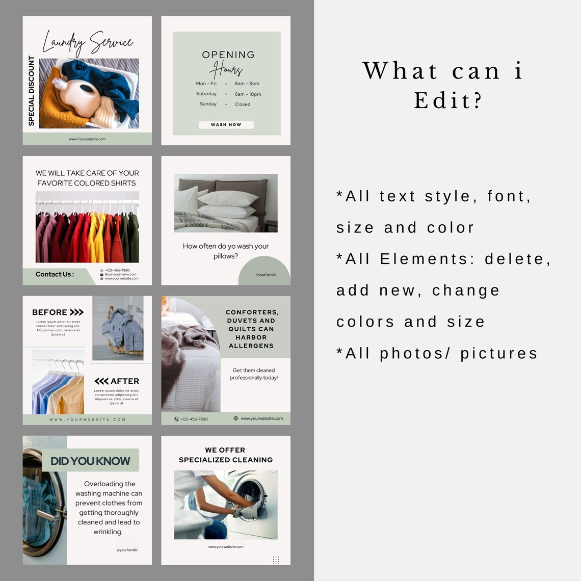 Laundry Service Instagram Post Template, Dry Cleaning Social Media ...